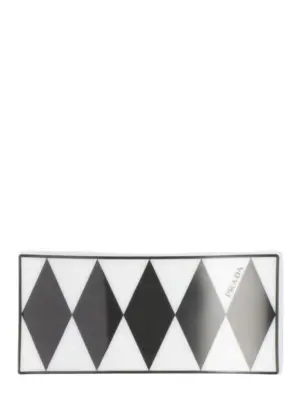 Prada Checkerboard Porcelain Chopstick Rests - White/black