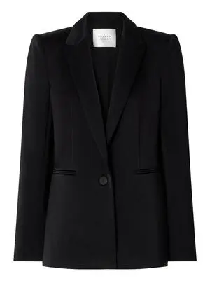 Galvan Sculpted Satin Blazer - Black