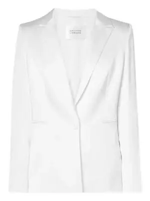 Galvan Sculpted Satin Blazer - White