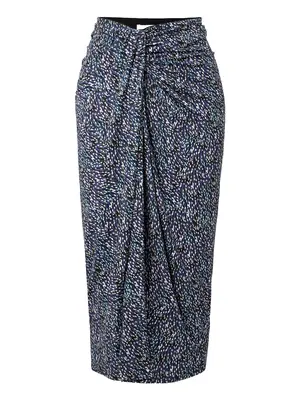 MARANT ETOILE Jeldia Printed Midi Skirt - Blue