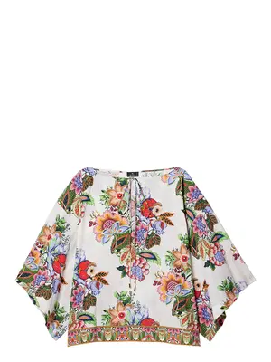 Etro Tie-detailed Floral-print Blouse - White
