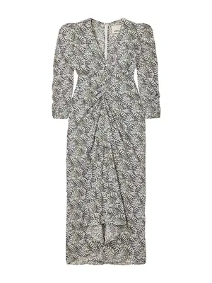 Isabel Marant Albini Asymmetric Printed Dress - Ecru