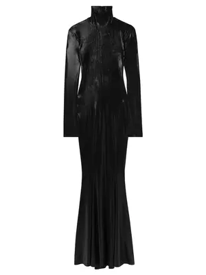 Norma Kamali Metallic Stretch-jersey Turtleneck Gown - Black