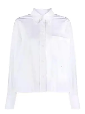 Victoria Beckham Logo-embroidered Poplin Shirt - White