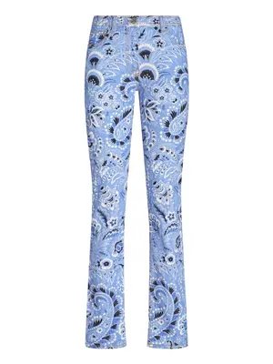 Etro Bandana-print Skinny Jeans - Blue