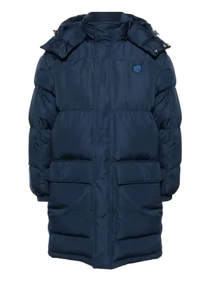 Maison Kitsuné Fox-appliqué Padded Coat - Blue