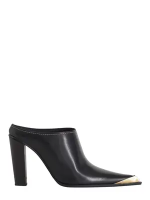 Etro Metallic Toe-cap Leather Mules - Black