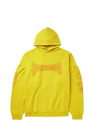 Balenciaga Oversized Printed Cotton-jersey Hoodie - Yellow