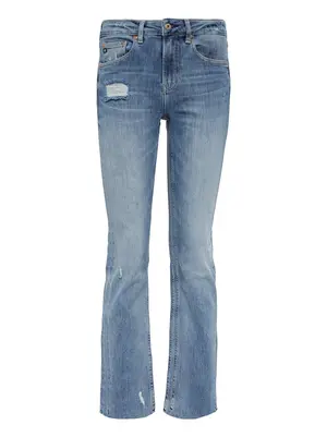 Ag Girlfriend Mid-rise Straight Jeans - Blue
