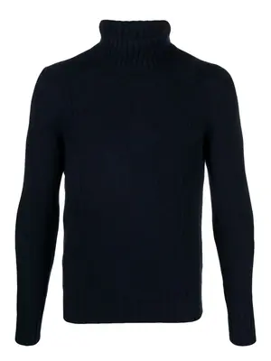 FILERIA Roll-neck Virgin Wool-blend Jumper - Blue