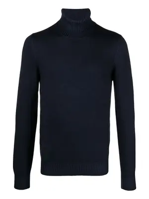 FILERIA Roll-neck Virgin Wool Jumper - Blue