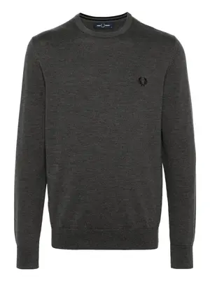 Fred Perry Logo-embroidered Mélange Jumper - Grey