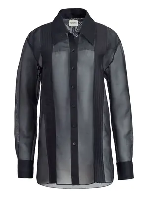 Khaite The Nori Semi-sheer Shirt - Black