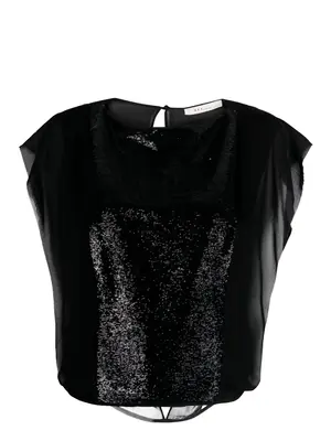 REV The Royston Sequin-embellished Top - Black