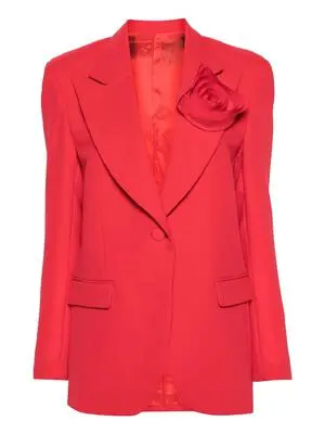 Viktor & Rolf Floral-appliqué Crepe Blazer - Red