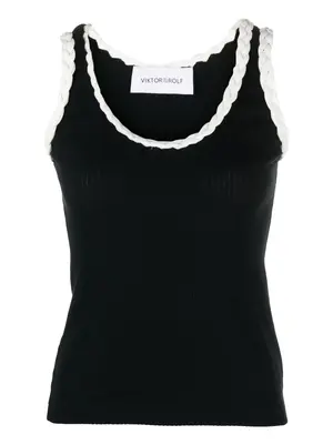 Viktor & Rolf Braid-detail Cotton Tank Top - Black