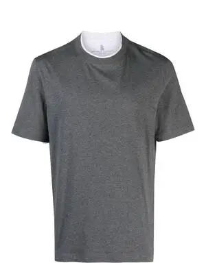 Brunello Cucinelli Layered-effect Cotton T-shirt - Grey