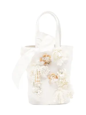 Biyan Flower-detail Tote - White