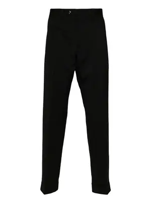 DELL'OGLIO Straight-leg Wool-blend Trousers - Black