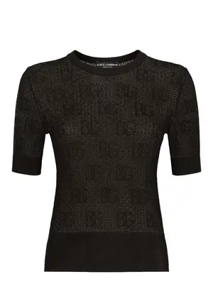 Dolce & Gabbana Monogram Jacquard Top - Black