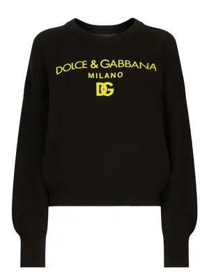 Dolce & Gabbana Logo-print Cashmere Jumper - Black