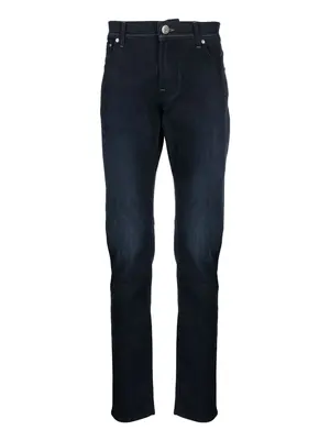 Corneliani Logo-embroidered Jeans - Blue