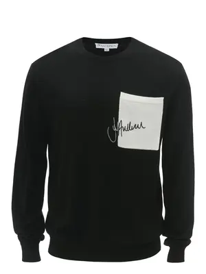 JW Anderson Logo-embroidered Crew-neck Jumper - Black
