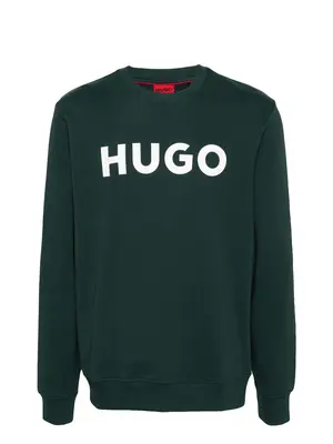 Hugo Logo-print Jersey Sweatshirt - Green