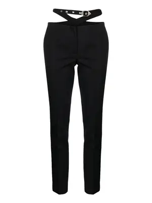 Attico Waist-strap Wool Trousers - Black