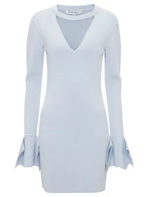 JW Anderson Ruffle-detail Cut-out Minidress - Blue