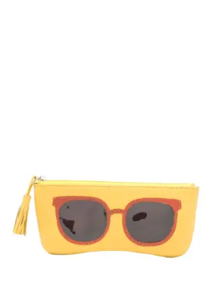 STUDIO CHOFAKIAN Appliquéd Leather Sunglasses Case - Yellow