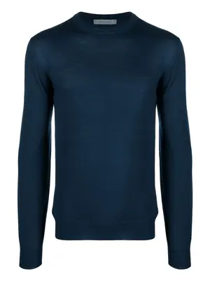 Corneliani Fine-knit Wool Jumper - Blue