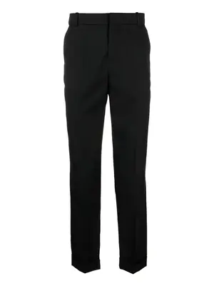 Balmain Tapered Wool Trousers - Black