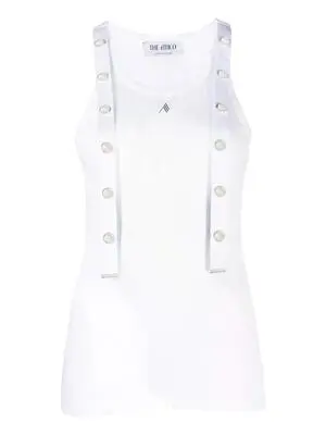 Attico Strap-detail Ribbed Tank Top - White