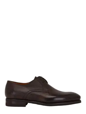 Bontoni Almond-toe Leather Derby Shoes - Brown