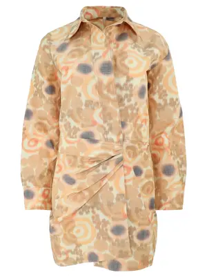 Alexis Nordeen Warp-print Shirtdress - Neutrals