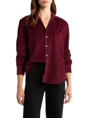 Frank & Eileen Barry Tailored Fit Corduroy Button-up Shirt - Maroon Corduroy