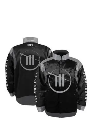 TRACKHOUSE RACING TEAM COLLECTION Embroidered Nylon Uniform Full-snap Jacket - Black