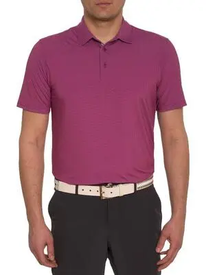 Robert Graham Alastor Microdot Bird's Eye Golf Polo - Berry