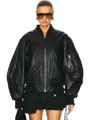 Attico Anja Bomber Jacket - Black