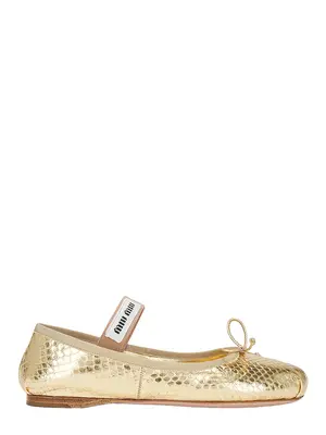 Miu Miu Miu Miu Metallic Ballerina Platino