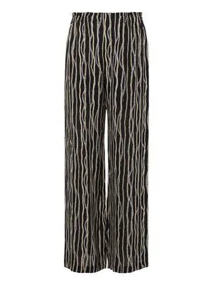 Chloé Printed Silk Wide Leg Pants - Black