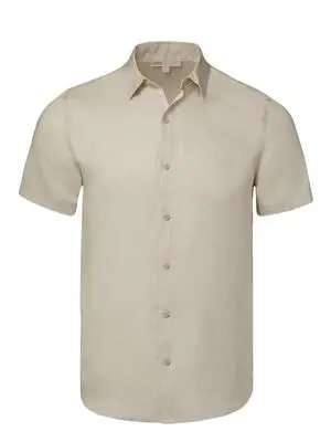 Onia Jack Air Linen Short-sleeve Shirt - Stone