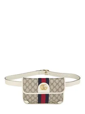Gucci Original Gg Supreme Canvas Ophidia Belt Bag - White