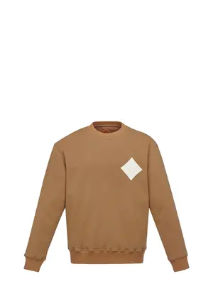 Mcm Bouclé Sweatshirt With Laurel Logo Patch Cognac