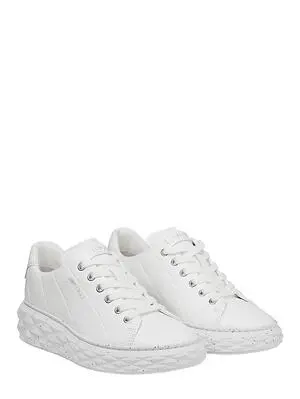 JIMMY CHOO Diamond Light Leather Sneakers - White