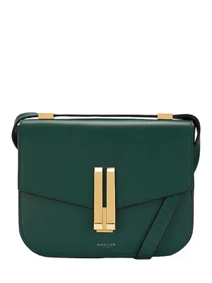 DEMELLIER Vancouver Leather Crossbody Bag Forest Green/gold