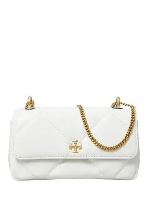 Tory Burch Mini Kira Diamond Quilted Leather Flap Bag Cirrus Cloud/gold