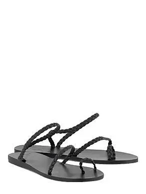 ANCIENT GREEK SANDALS Eleftheria Braided Strappy Sandals Black