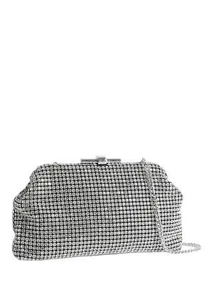 REISS Reiss Adaline Crystal Clutch Silver